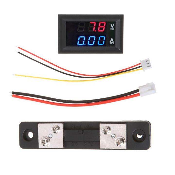 DC 0-100V/50A Red Blue Digital Voltmeter Ammeter LED Dual Display Voltage Current Indicator ...
