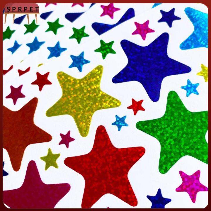 SPRPET 20 Sheets Star Shape Star Stickers Assorted Size 20 Sheets Self ...