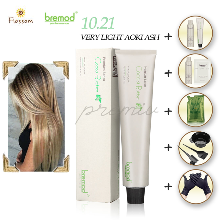 9Pcs Bremod Premium Series Cocoa Butter Hair Color Dye 10.21 Very Light ...