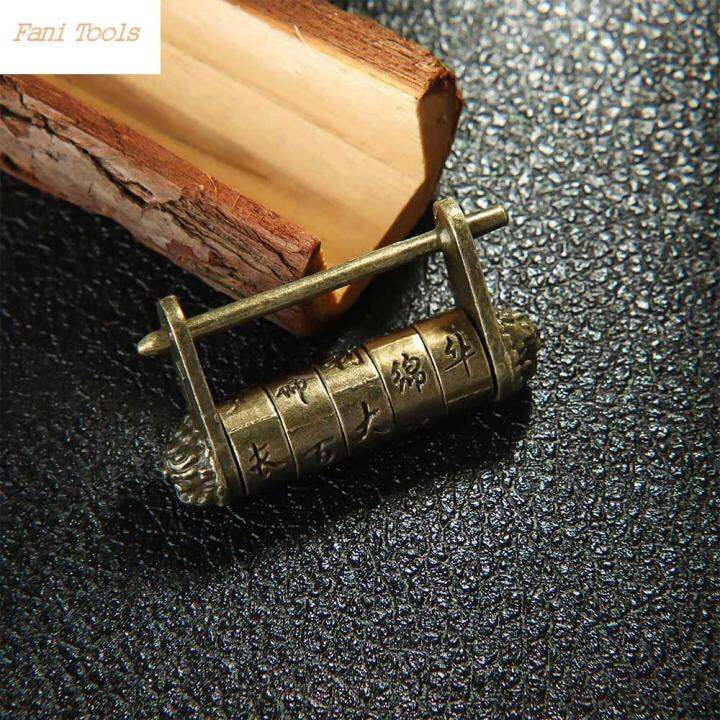 FANI Vintage Carved Word Brass Chinese Antique Locks Password Lock ...