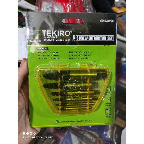 hand tap tab balik ( drat kiri) set 6pc screw extractors set | Lazada ...