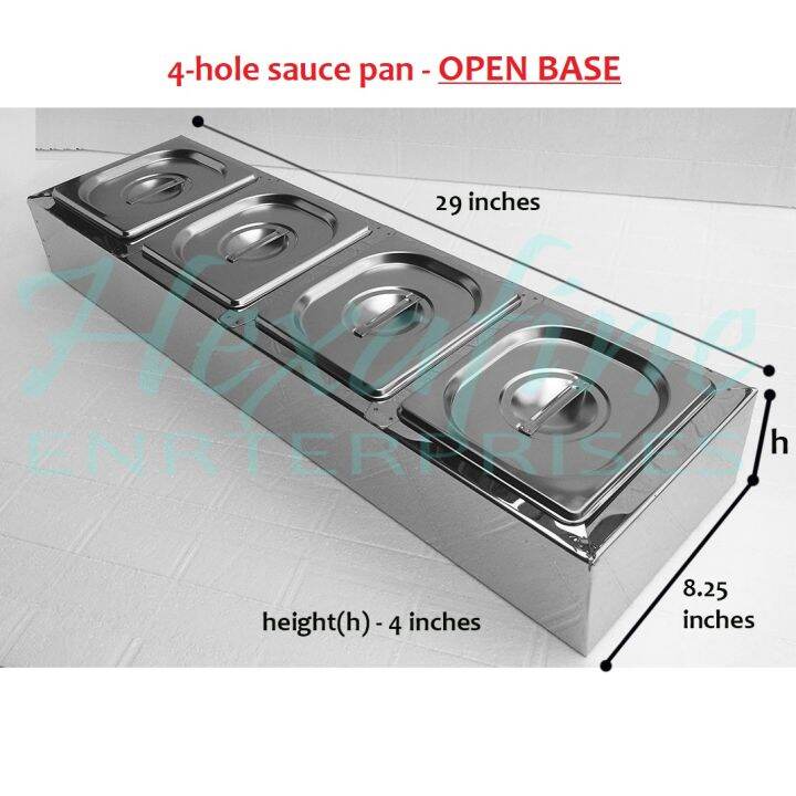 Stainless 4-hole sauce pan SQUARE food pan container gastronorm – one ...