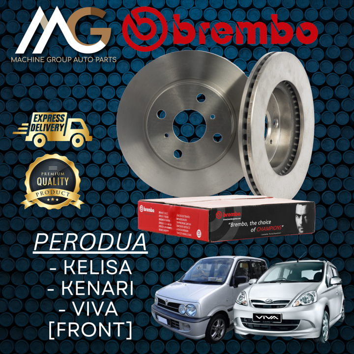 Brembo Perodua Kelisa , Kenari , Viva Front Disc Brake Rotor (2PCS) & Brake Pad 100% Original ...