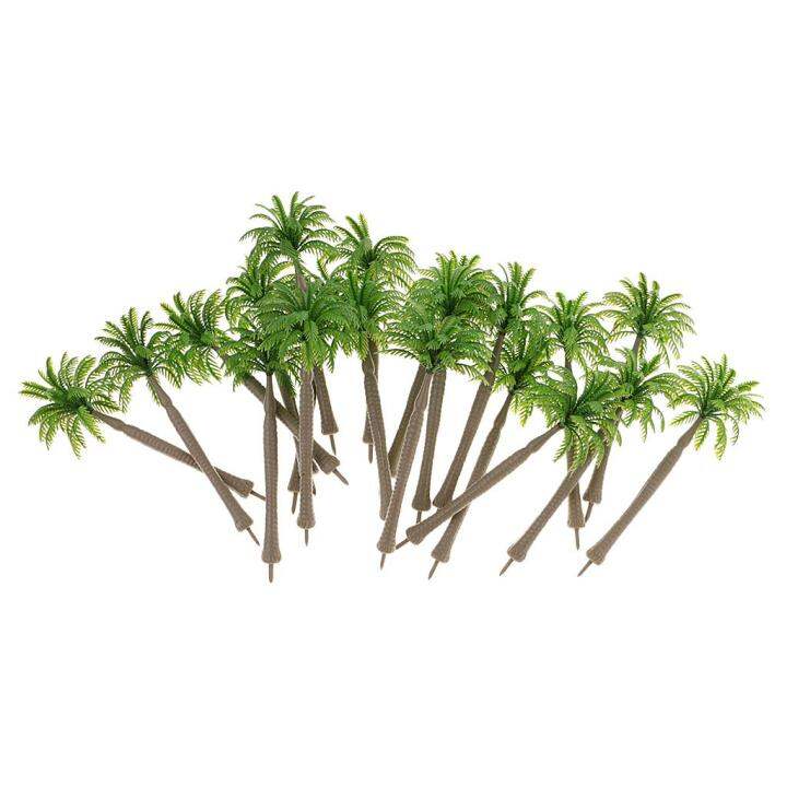 Pelune 20 Piece Green Mini Coconut Tree Models for Scenery Landscape ...