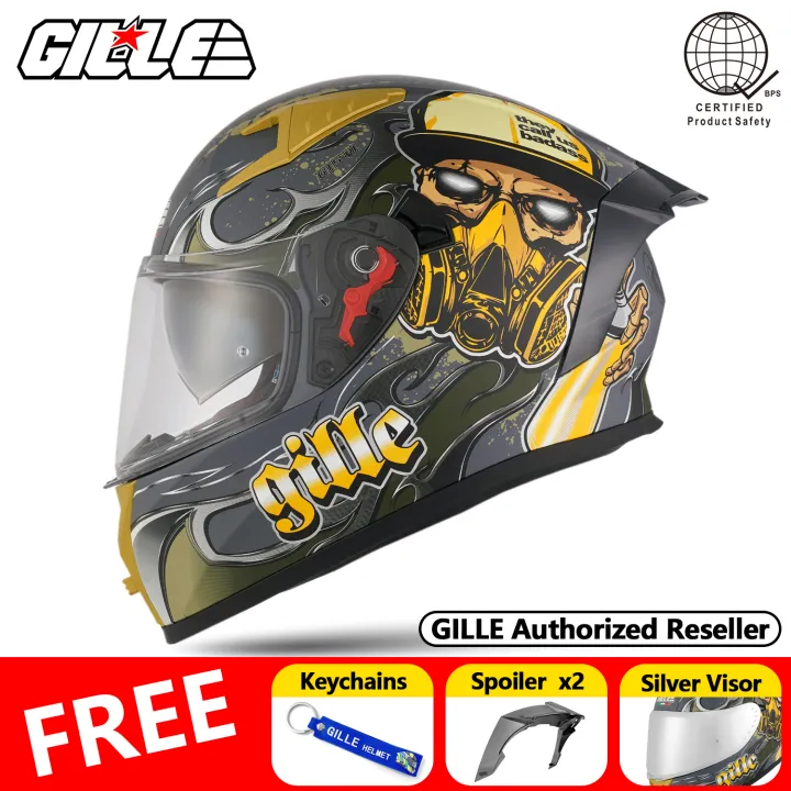 Gille 135 GTS-V1 Torch Full Face Motorcycle Helmets Dual Visor Motor ...