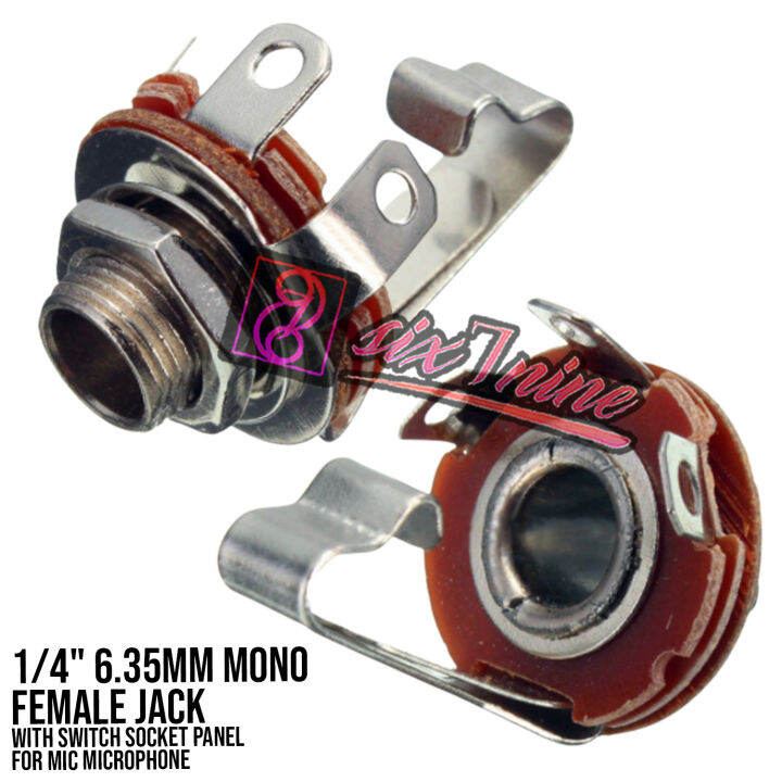 1/4" 6.35mm Mono Female Jack with Switch Socket Panel for MIC ...