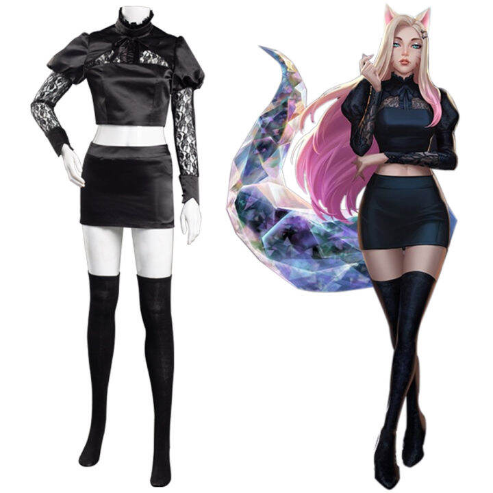 (In Stock) Game LOL KDA Ahri Cosplay Costume LOL KDA The Baddest Ahri ...