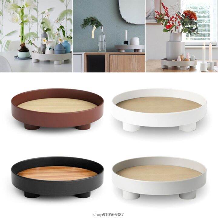 Round Fruit Display Plate Desktop Dish Candy Snack Tray Stand Picnic ...