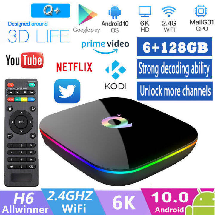 Home TV Q+ 4G 6GB 128GB Android SmartTV Android Box IPTV Mini TVBox ...