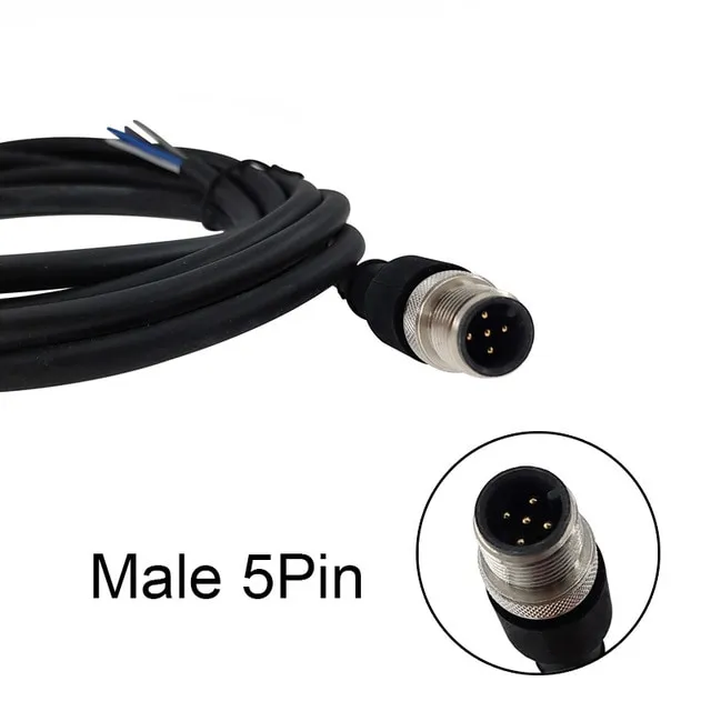 M12 Sensor Connector Cable Waterproof plug Male&Female 4 5 8Pin +2m PVC ...