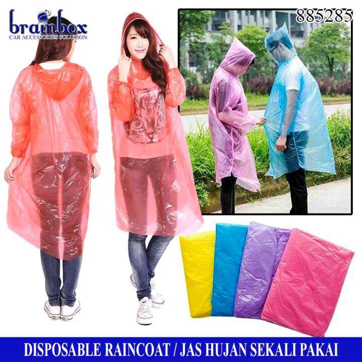 Disposable Raincoat Jas Hujan Plastik Transparant Sekali Pakai Baju ...
