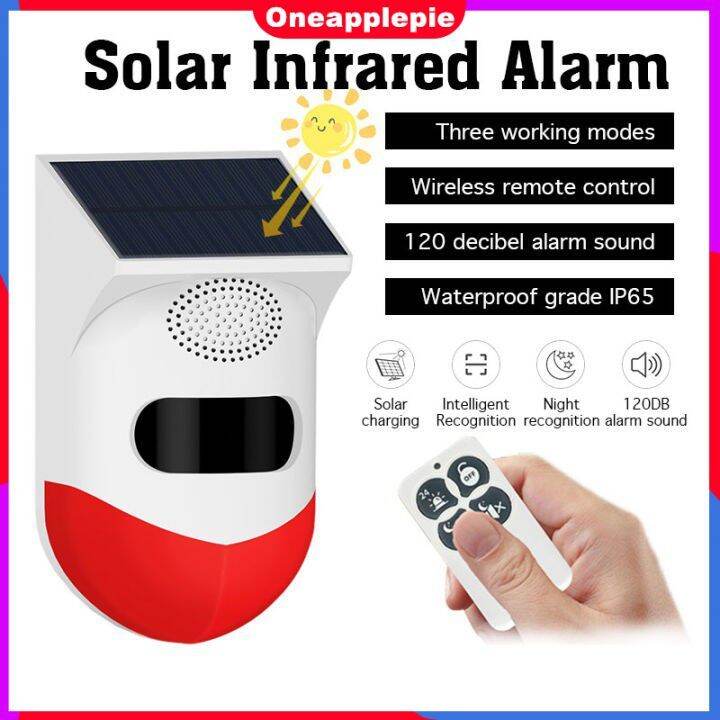 Solar Sound Alert Flash Warning Sound & Light Alarm Motion Sensor Siren ...