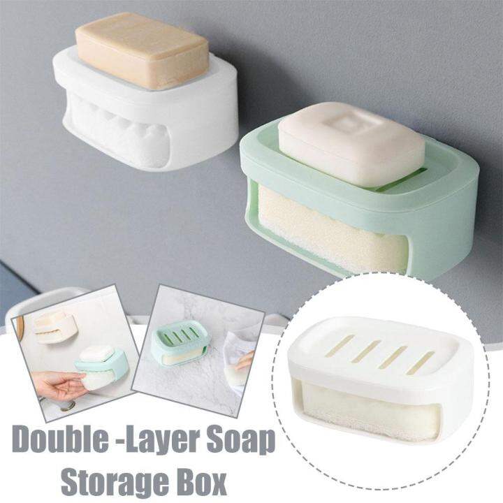 Sponge Wipe And Drain Box With No Marks Or Holes Double Storage Rack ...