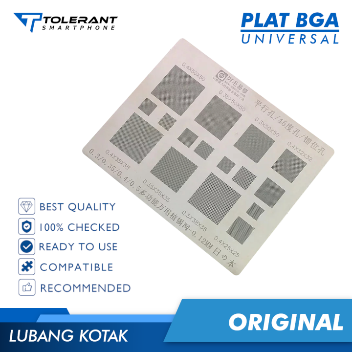 PLAT BGA / PAPAN CETAK IC / CETAKAN IC POWER IC / CPU IC / AUDIO IC WIFI / IC EMMC BGA UNIVERSAL ...