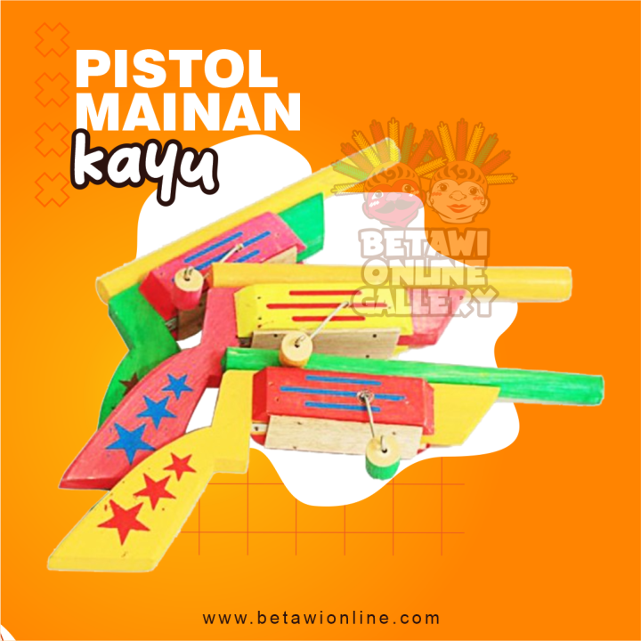 Pistol mainan kayu / mainan tradisional / tembakan kayu | Lazada Indonesia