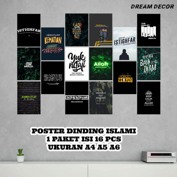 Poster Dinding Quotes Islamic Ukuran A4 A5 A6 Dekorasi Kamar Aesthetic ...