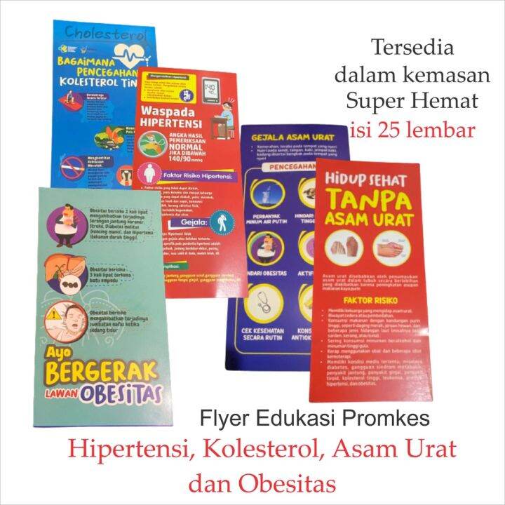 Media Promosi Kesehatan, Flyer Edukasi hipertensi, asam urat ...