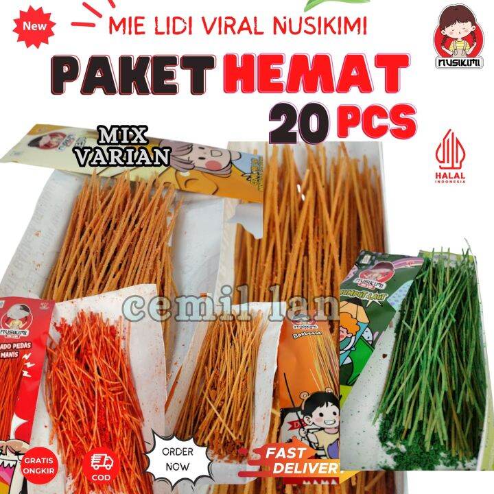 Mie Lidi Viral Tiktok Nusikimi Cemilan Sapu Lidi Rasa MIX/CAMPUR ...