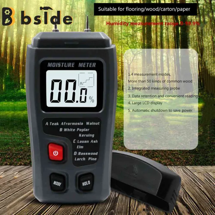 [Bside Tool Store] Timber Damp Meter LCD Display Digital Moisture ...