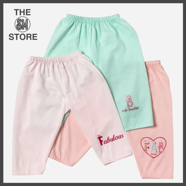 SM Basics Baby Girls’ 3-Piece I’m Fabulous Pajama Pants Set | Lazada PH