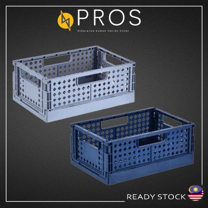 PROS Capacity Load Bearing Collapsible Plastic Storage Crate Stackable ...
