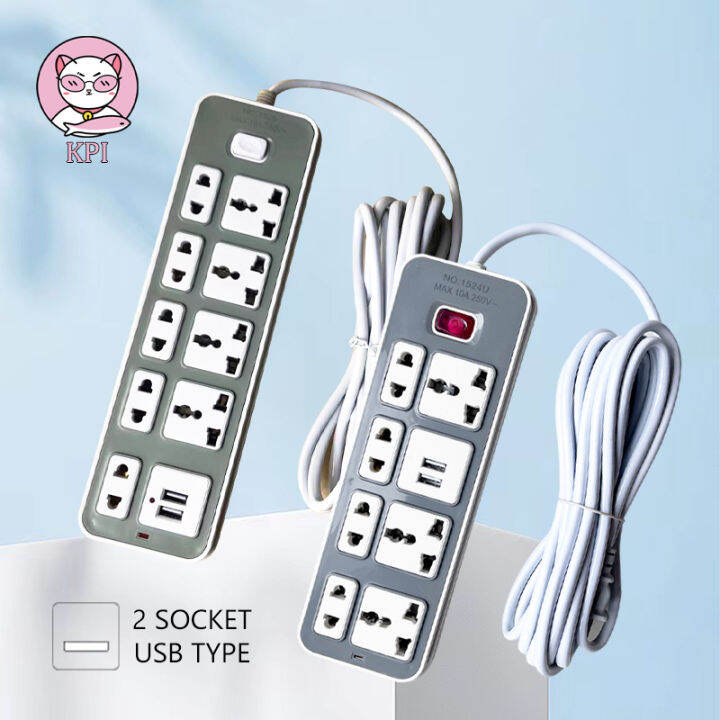 Multi-Switch Sockete With Extension Cord With USB Port High-Power ...