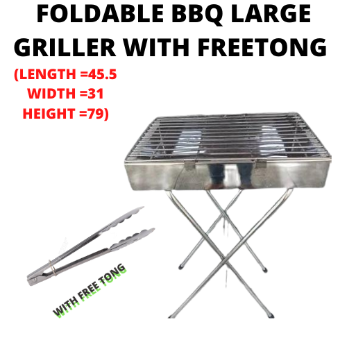 BARBEQUE GRILL WITH FREE TONG PURE STAINLESS STEEL FOLDABLE IHAWAN ...