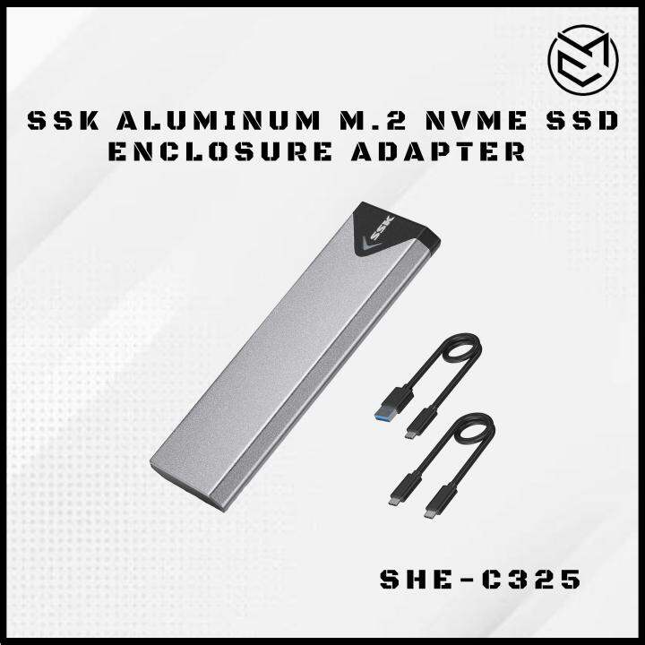 SSK Aluminum M.2 NVME SSD Enclosure Adapter, USB 3.1 Gen 2 (10 Gbps) to ...