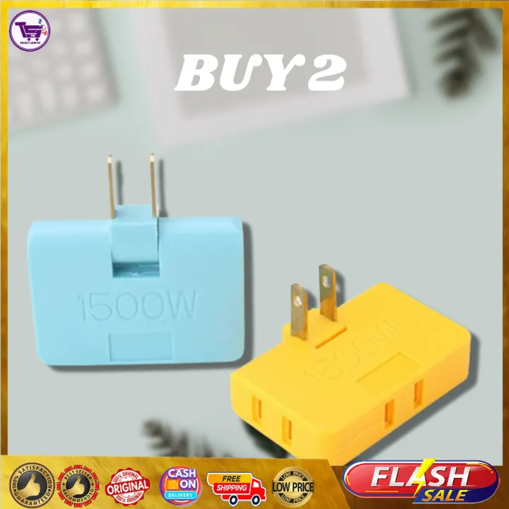 ORIGINAL 3 IN 1 EXTENSION PLUG ADAPTER FOLDABLE, 2-PRONG SWIVEL AC ...