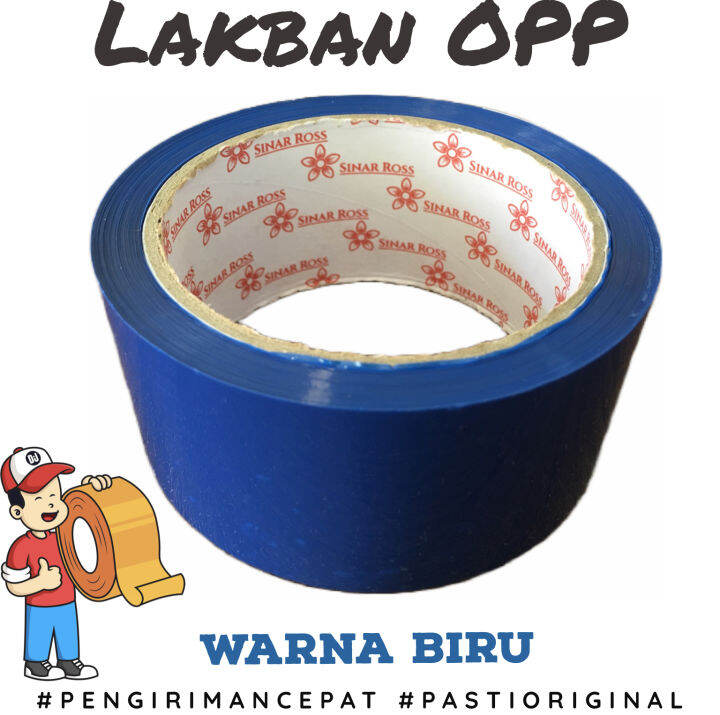 Lakban OPP Warna Biru 2 inch 50Meter PER 1 ROLL | Lazada Indonesia