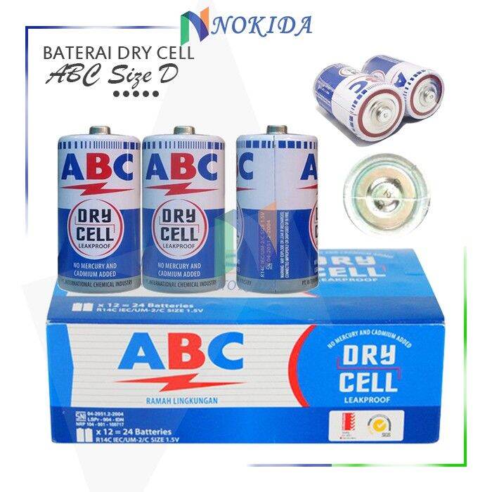 Nokida Baterai Besar ABC Tipe Ukuran D 2 PCS / Battery Size D Dry Cell ...
