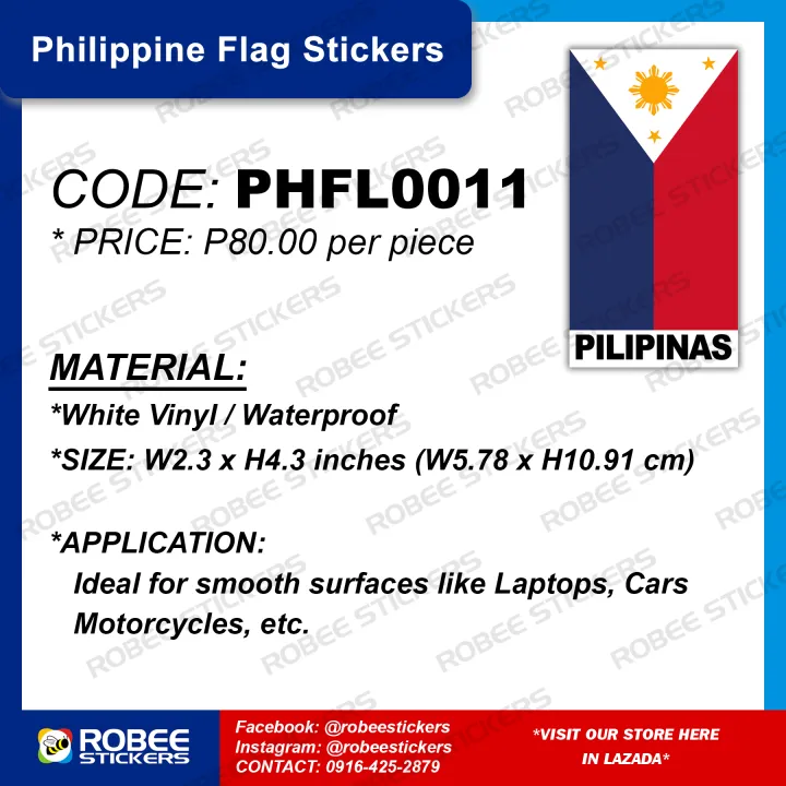 sticker Ph flags vinyl white matte print | Lazada PH