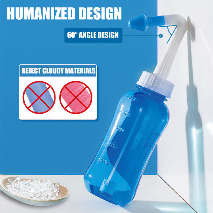 300 ML Sinus Rinse Salt Pressure Nasal Irrigator Wash Clean Set Nasal ...