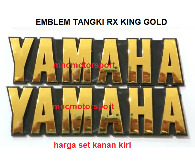EMBLEM TANGKI TENGKI RX KING TULISAN YAMAHA GOLD HARGA PER SET KANAN ...
