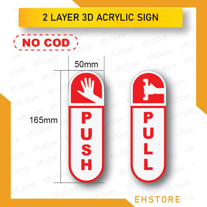 PUSH/ PULL SIGNAGE / TOLAK / TARIK ( WHITE ACRYLIC PLATE ) / 推 / 拉 DOOR ...