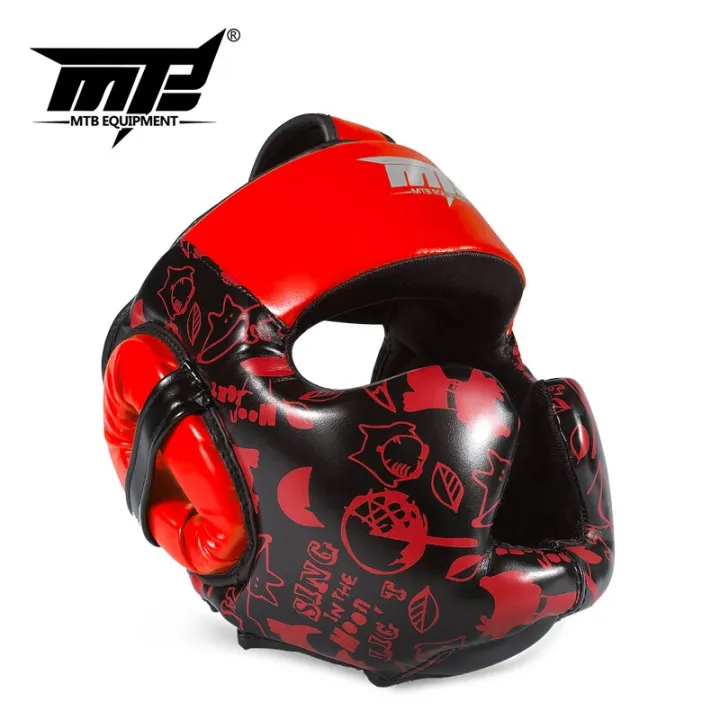 Kids Youth/S MMA Boxing Helmet Muay Thai PU Leather Training Spar ...