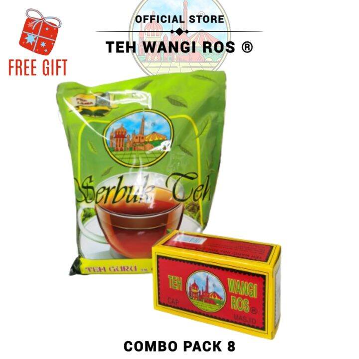 [COMBO PACK 8] TEH GURU CAP MASJID 850 X1 + TEH WANGI ROS 100G X1 | Lazada