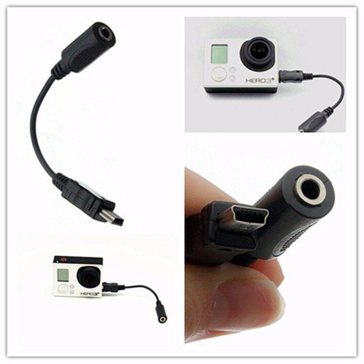 Mini USB To 3.5mm Headphone Jack Mic Cable Adapter For Camera GoPro ...