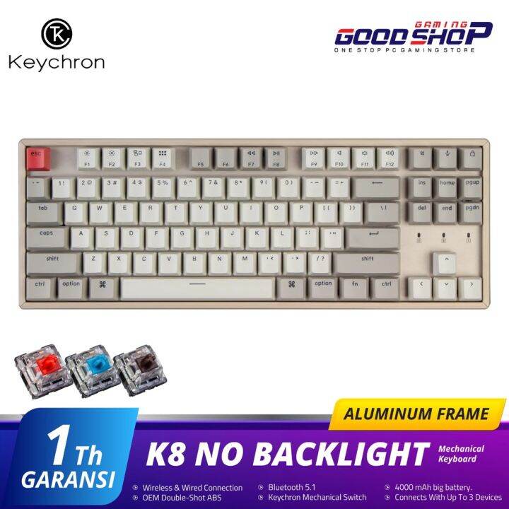 Keychron K8 Non-Backlight Aluminium Wireless Mechanical Keyboard ...