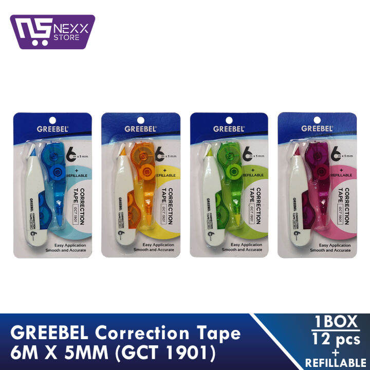GREEBEL Correction Tape 6M x 5mm (GCT 1901) plus REFILL 1pcs | Lazada ...