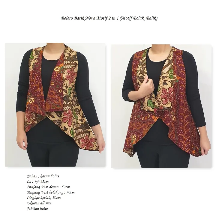 Outer batik Wanita Rompi Batik Vest batik Wanita | Lazada Indonesia