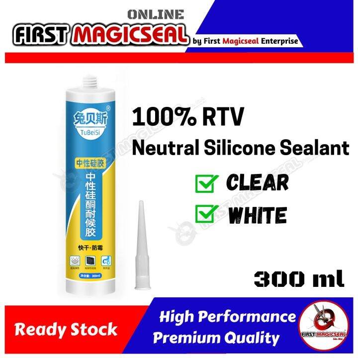 1stMagicSeal - TBS Universal Neutral Silicone Sealant 100% RTV 300ml Glass Aquarium Gap Sealant ...