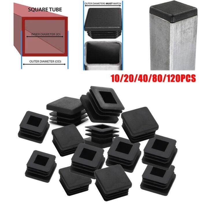 1 quot; Square Plastic End Cap Insert Hole Plug Tube Tubing 1x1 Inch ...