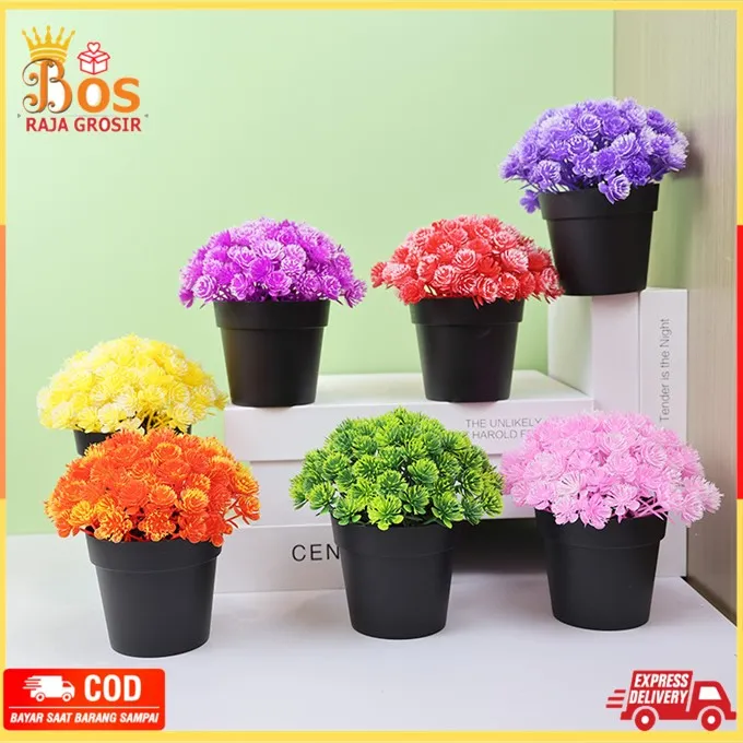 Ornamen Tanaman Bonsai Inti Nanas Bunga 49 Tanaman Artifisial Bunga Plastik Pot Bunga Hias