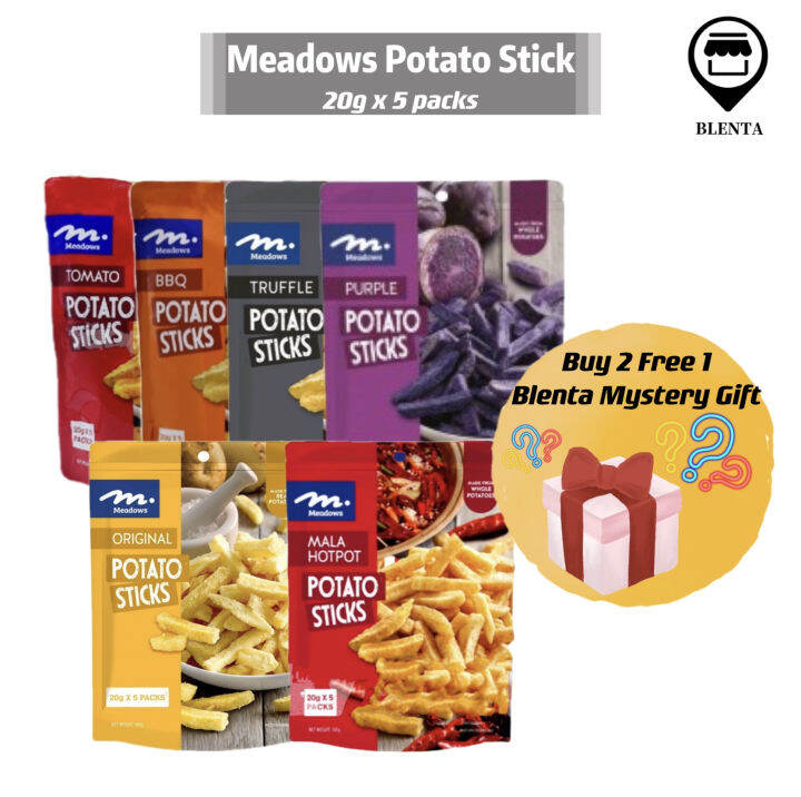 Meadows Potato Sticks Truffle/Tomato/BBQ/Mala/Original 20g x 5packs 🔥SG ...