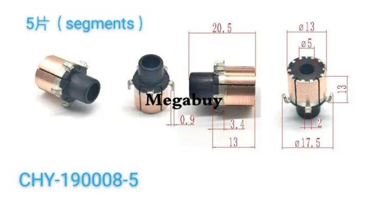 5x13x20.5mm 5p Copper Bars Alternator Electric Motor Commutator Copper ...