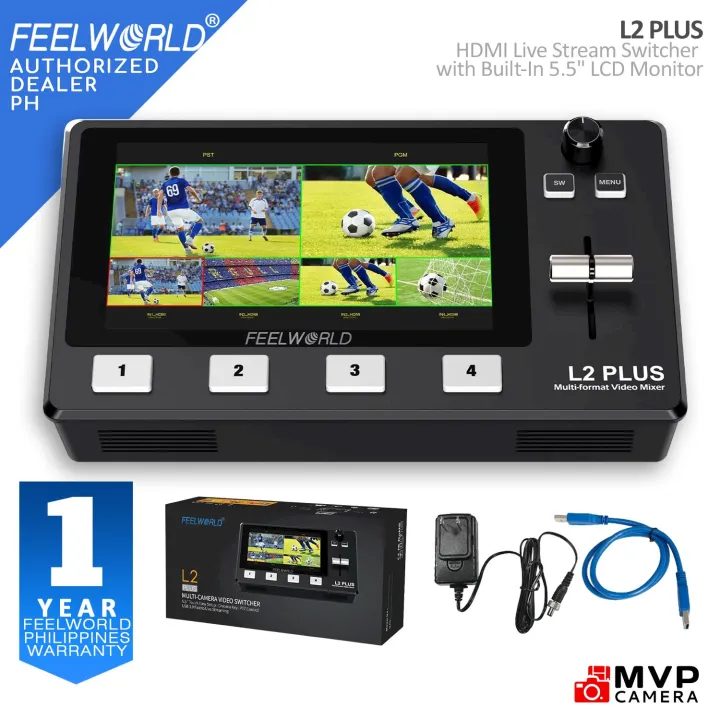 FEELWORLD L2 Plus Multi Camera Video Mixer Switcher with 5.5 inch LCD ...