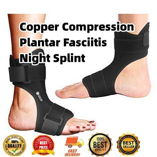 Copper Compression Plantar Fasciitis Night Splint - Drop Foot Brace and ...