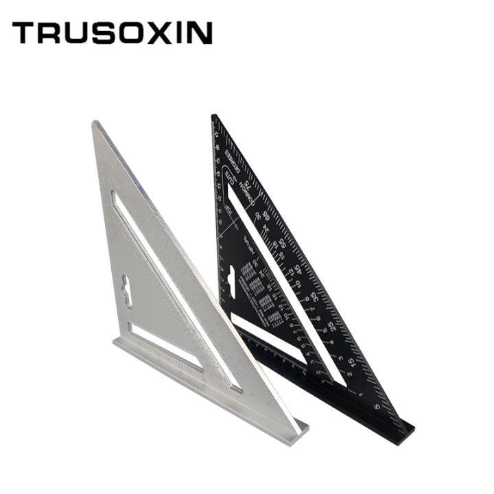 Triangle Ruler 7inch Aluminum Alloy Angle Protractor Speed Metric ...