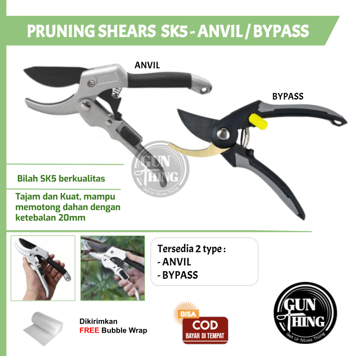 Gunting Pruning SK5 - ANVIL / BYPASS - Gunting Dahan Tanaman | Lazada Indonesia